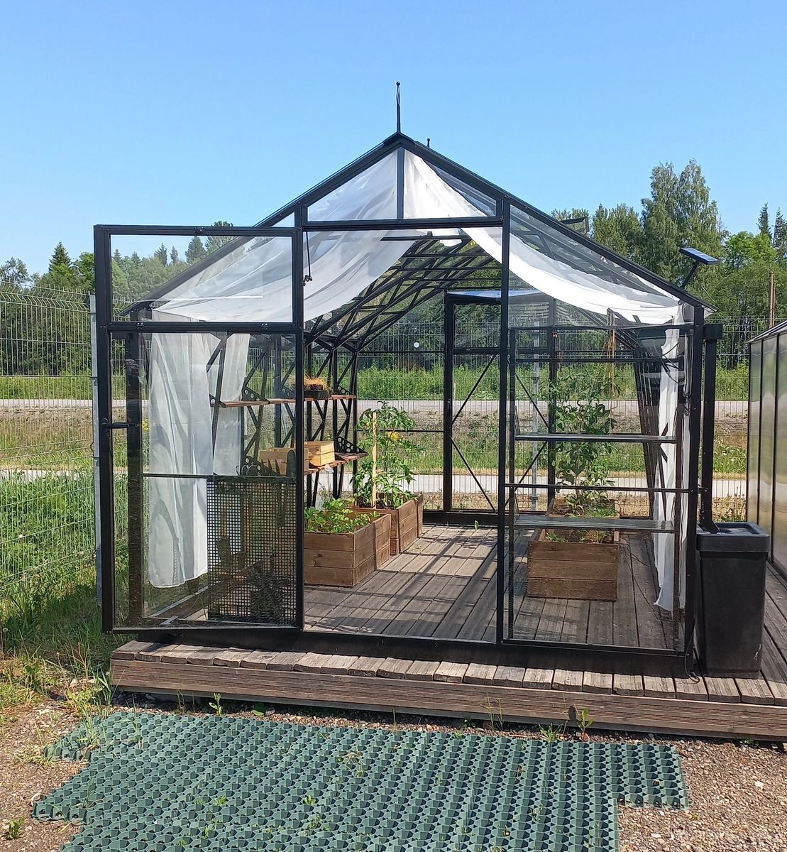 8 ft Wide Color Frame Eco LUX Greenhouse - Black Edition