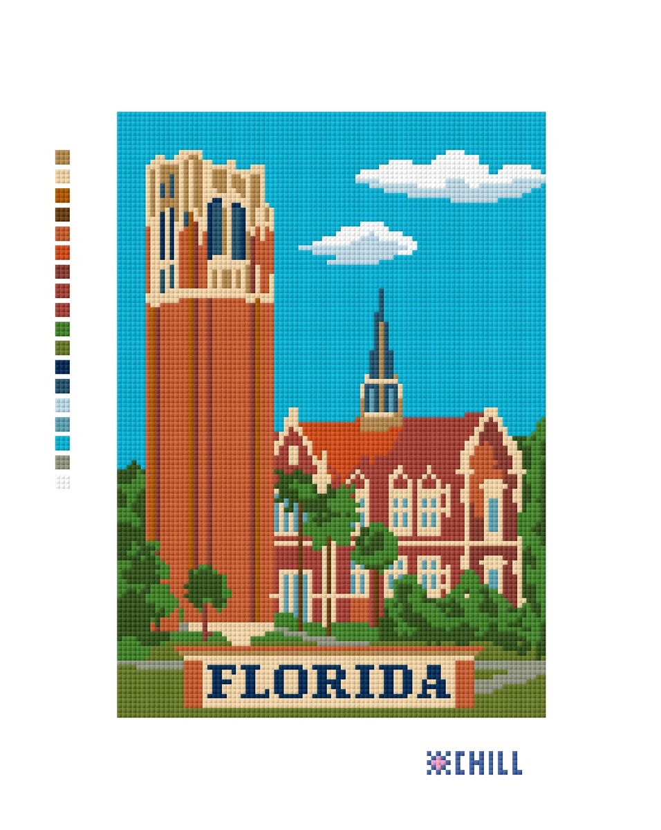 Florida Needlepoint Canvas 5x7 on 8x10 | Gainesville Landmark ...