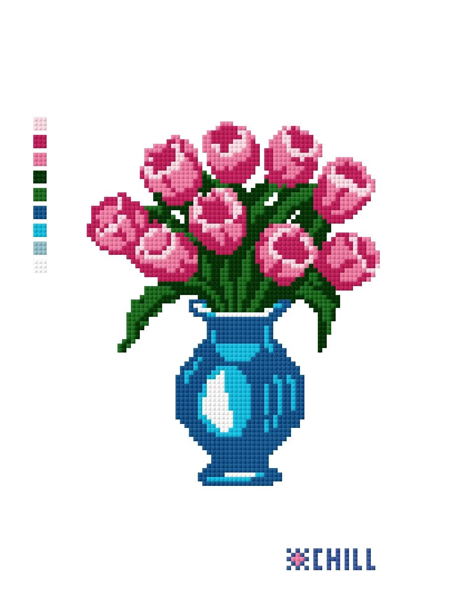 Pink Tulips Needlepoint Kit - (Everything included and pre-assembled ...