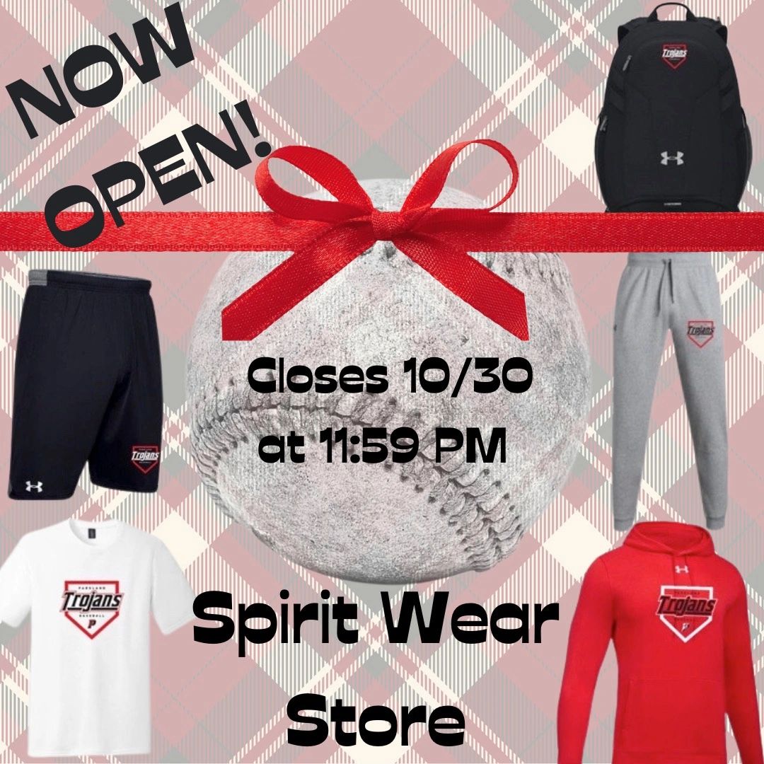Parkland Baseball Spirit Wear Shop - Now Open!