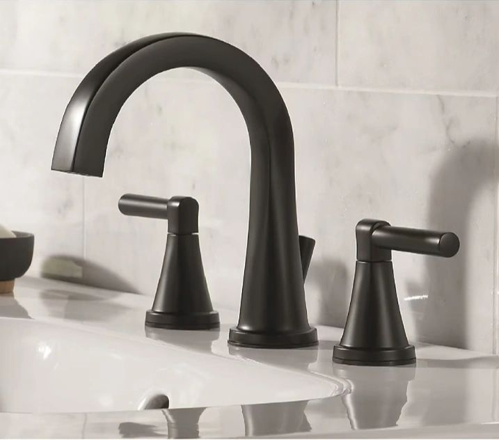 Delta Becker Matte Black Widespread 2-Handle WaterSense Bathroom Sink ...