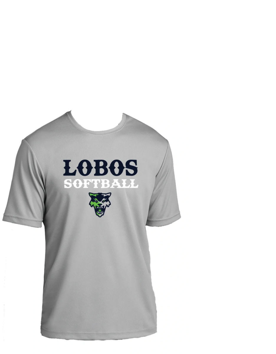 Lobos Softball Wolf logo Grey