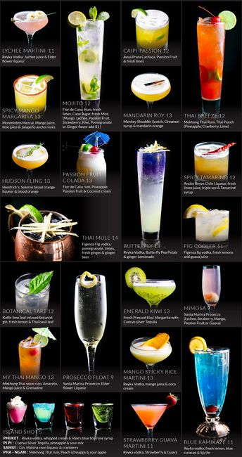 Cocktails Menu | SPICE THAI NYC
