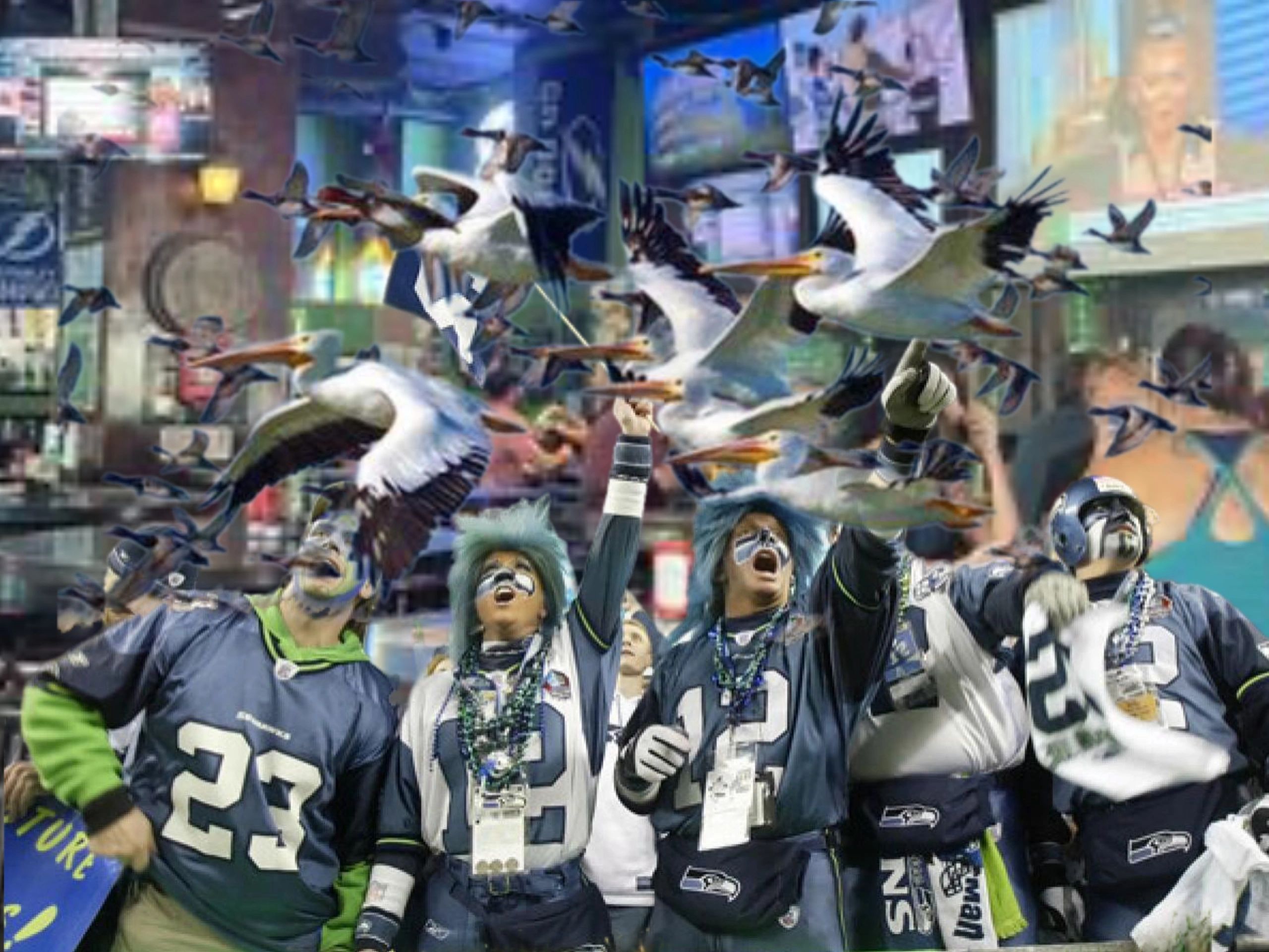 Sports Bar Taken Over by Actual Seahawks