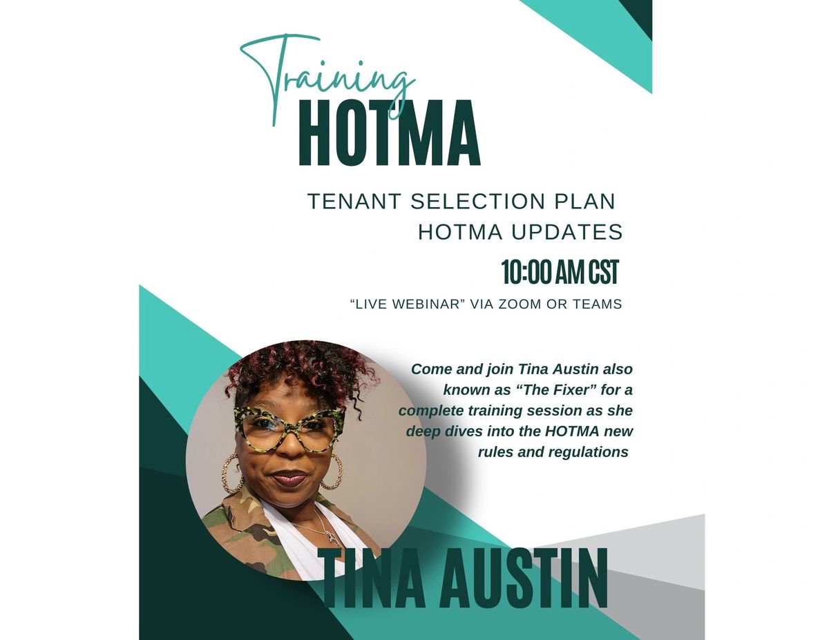 Tenant Selection Plan (TSP) HOTMA Updates