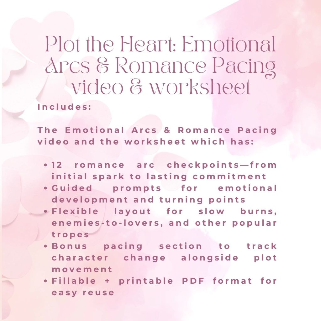 Plot the Heart: Romance arc & Pacing Planner and video