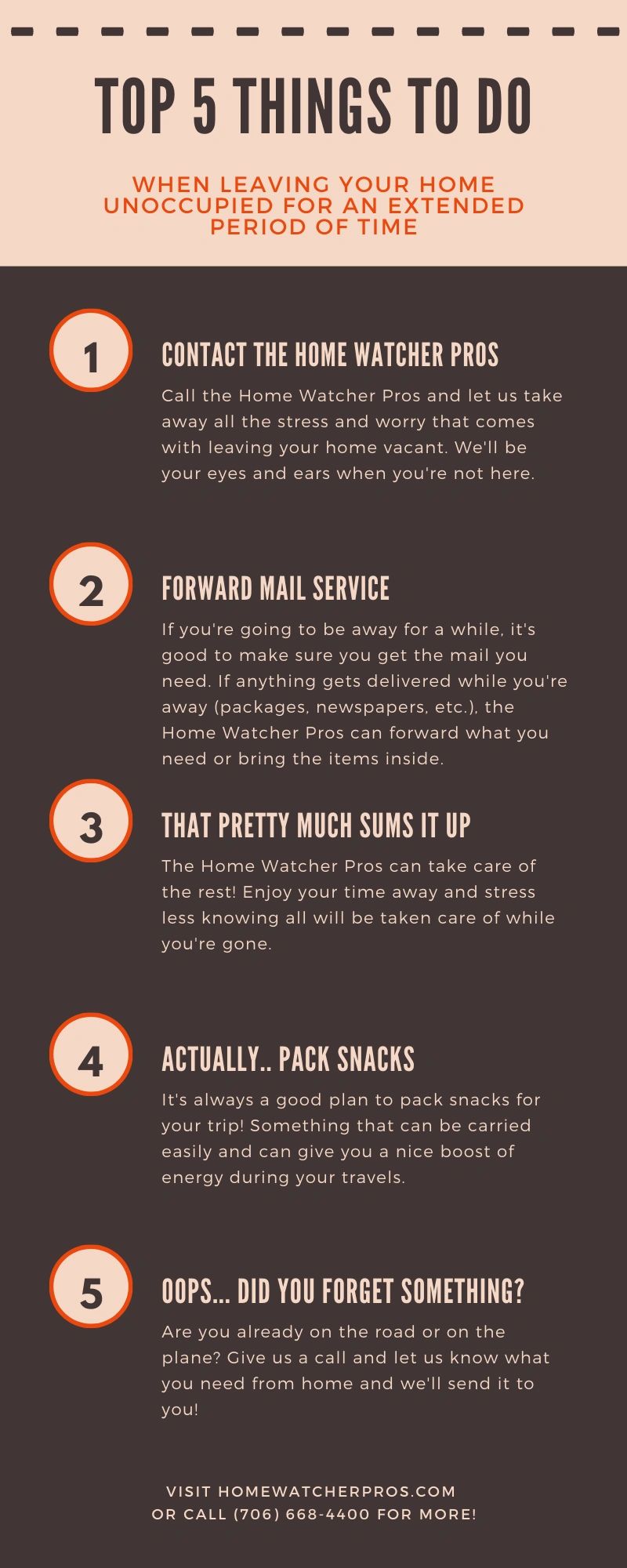 Top 5 Things To Do When You Leave