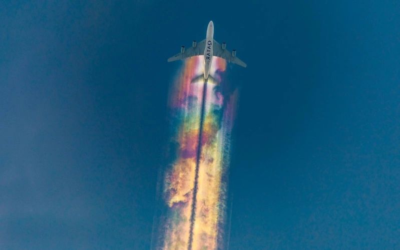 Why Some Planes Leave Behind Colorful Trails in the Sky