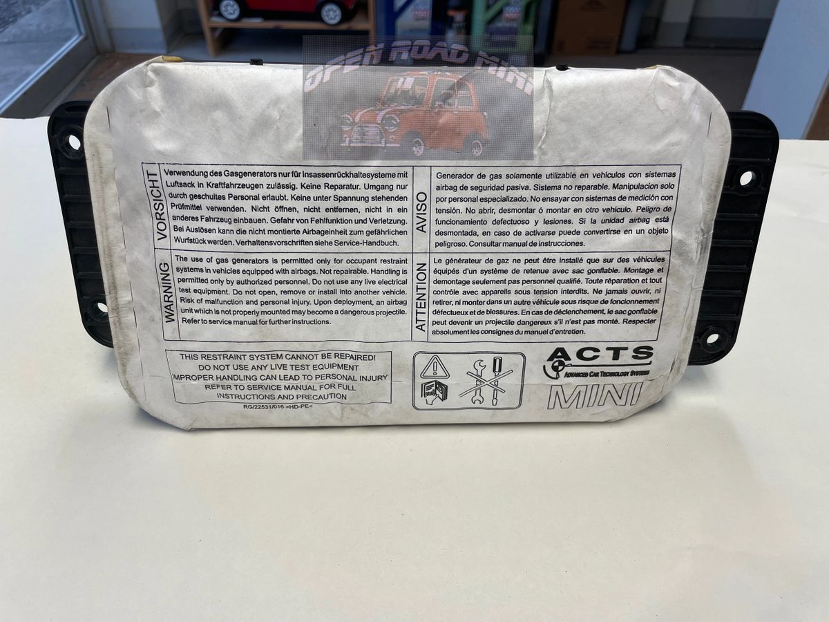 Mini Cooper Passenger Side Dash Airbag R50 R52 R53 72127124305