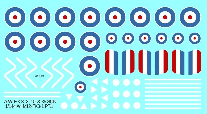 Armstrong Whitworth F.K.8, 1/144 scale decals