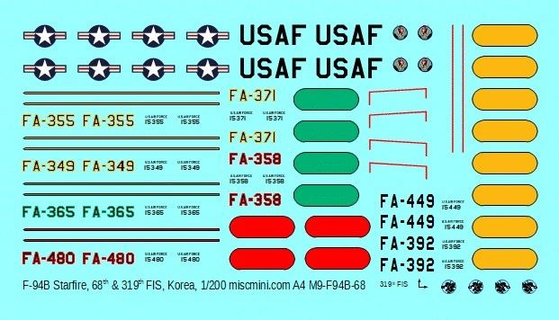 F-94 Starfire, 68th and 319th Fighter Interceptor Squadrons, Korea 1/ ...