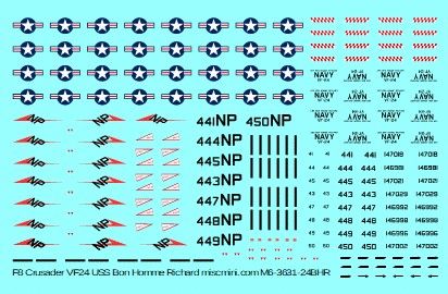 F8 Crusader, VF-24 and VF-211 USS Bon Homme Richard and VF-211, USS ...