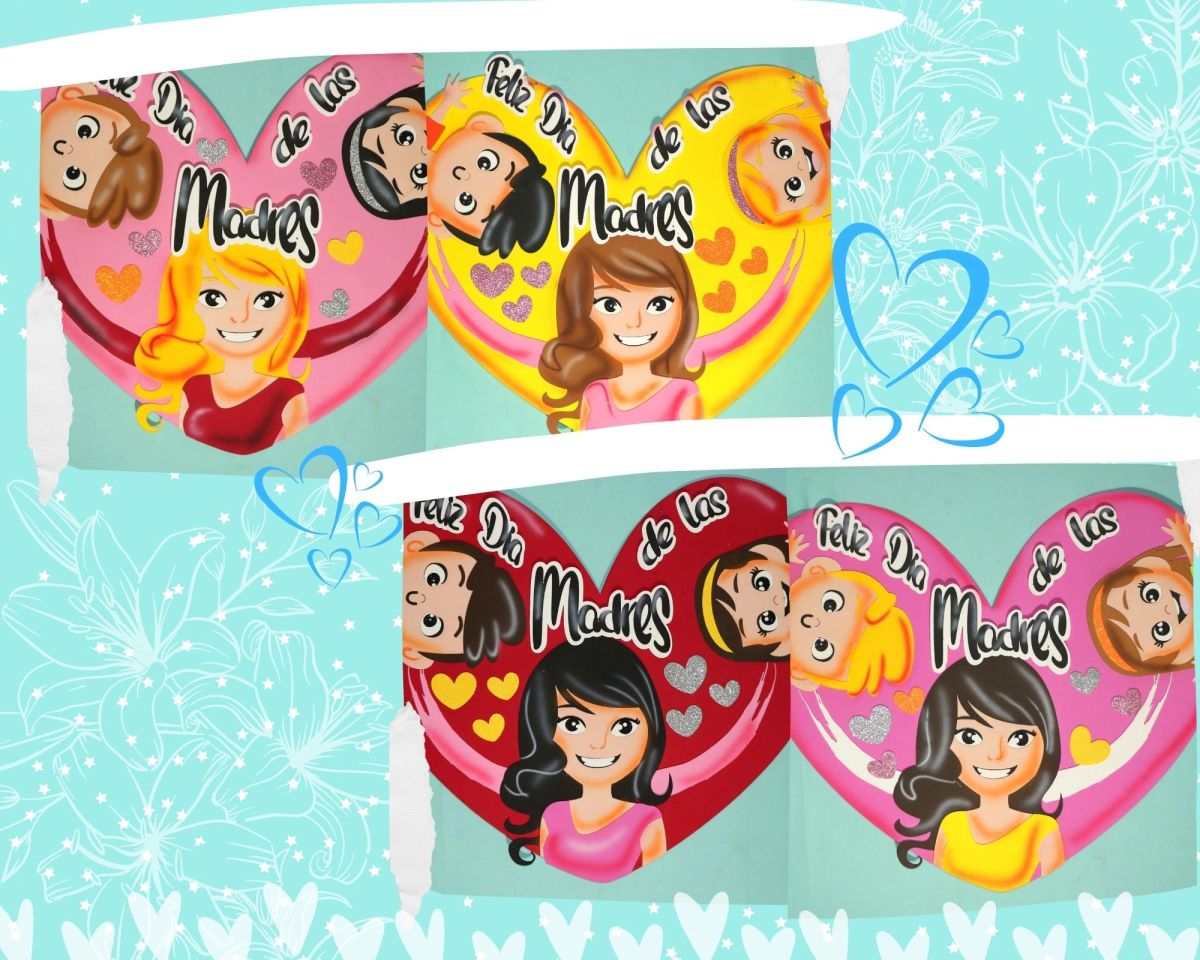 Corazon mamá con niños