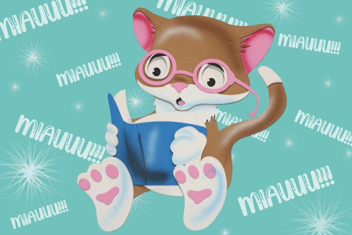 Gatito con libro