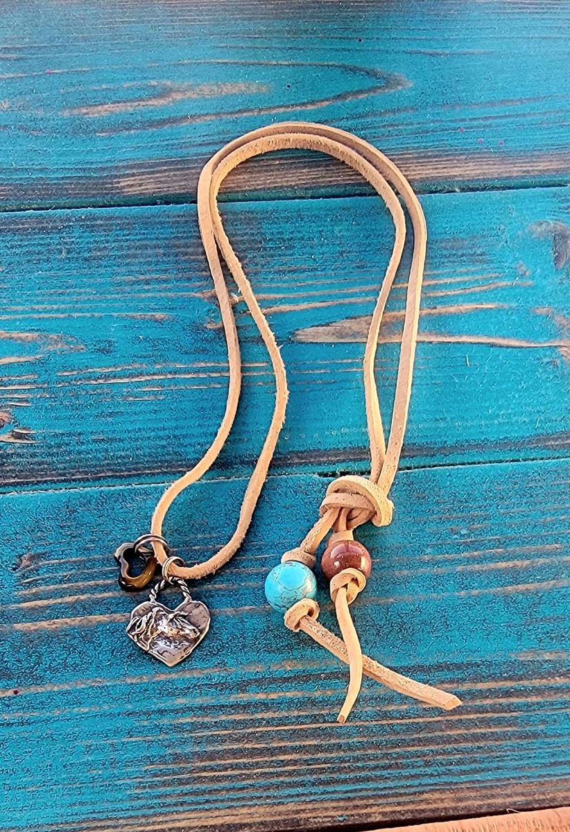 Cheyenne Artisan Silver Heart | Horse Necklace