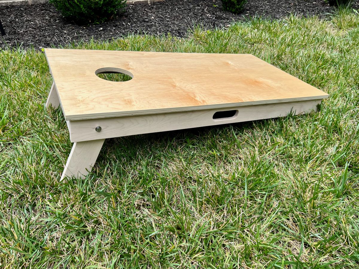 Plain wood top Cornhole Board set