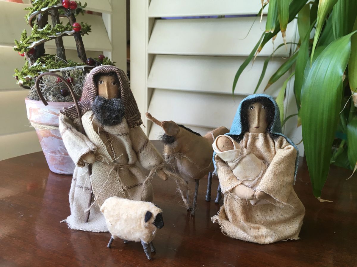 4 Piece Primitive Nativity Scene