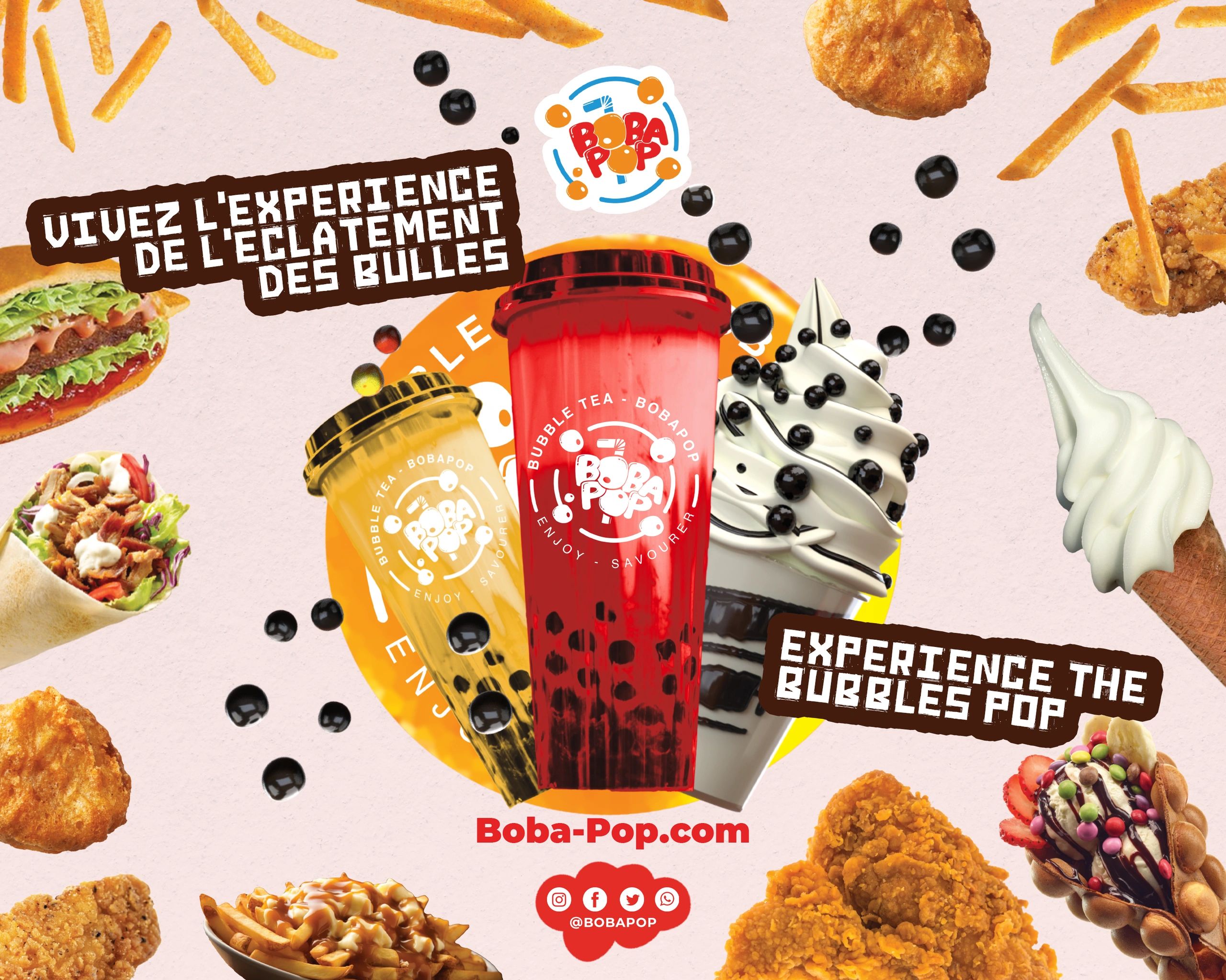 Delicious UFO Burger and Bubble Tea - Boba Pop