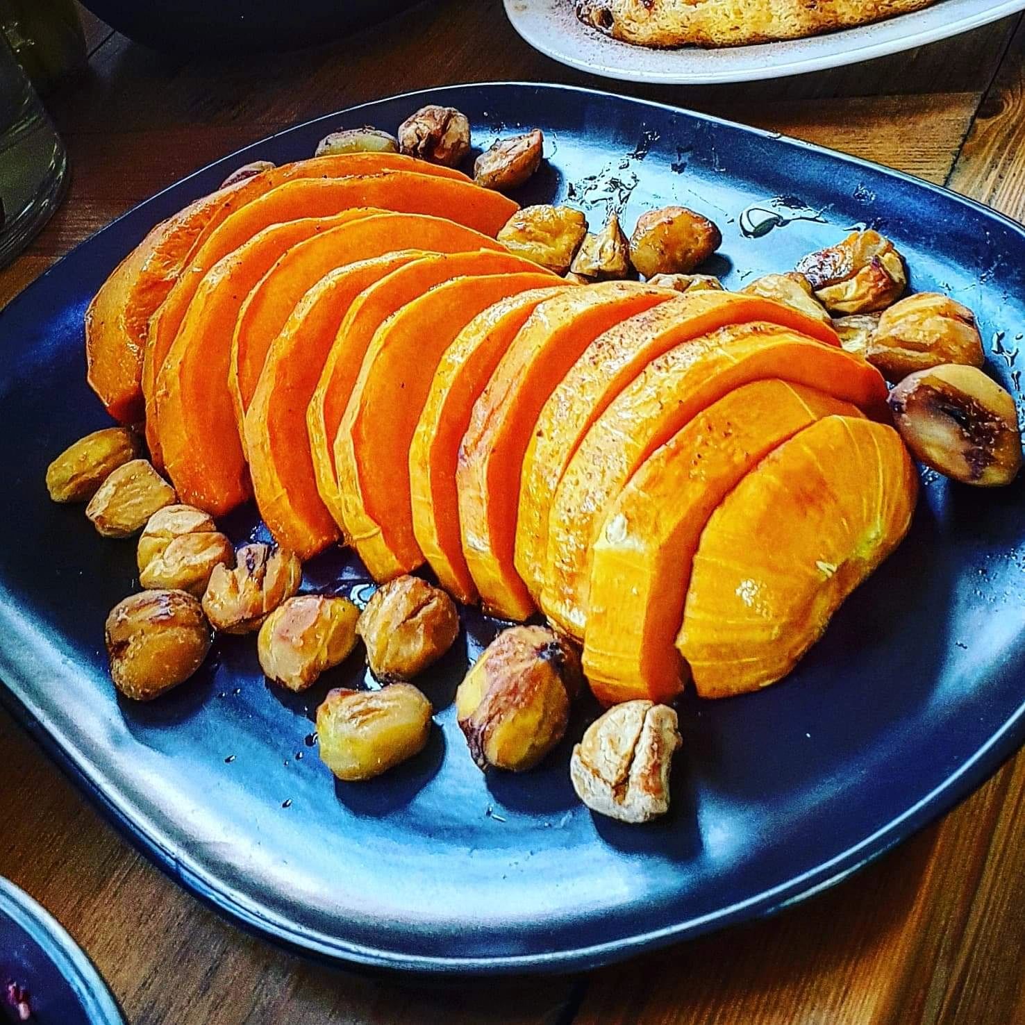 Roasted Butternut Pumpkin & Chestnuts with Drizzled Nutmeg Maple