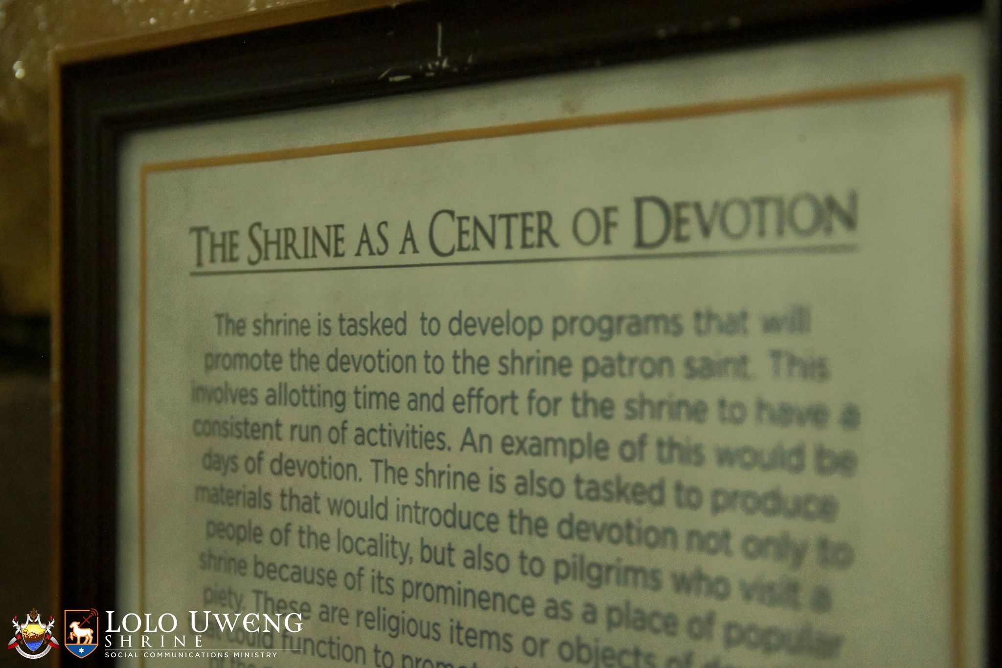 Roles of shrine in photos: The 17th shrine anniversary exhibit