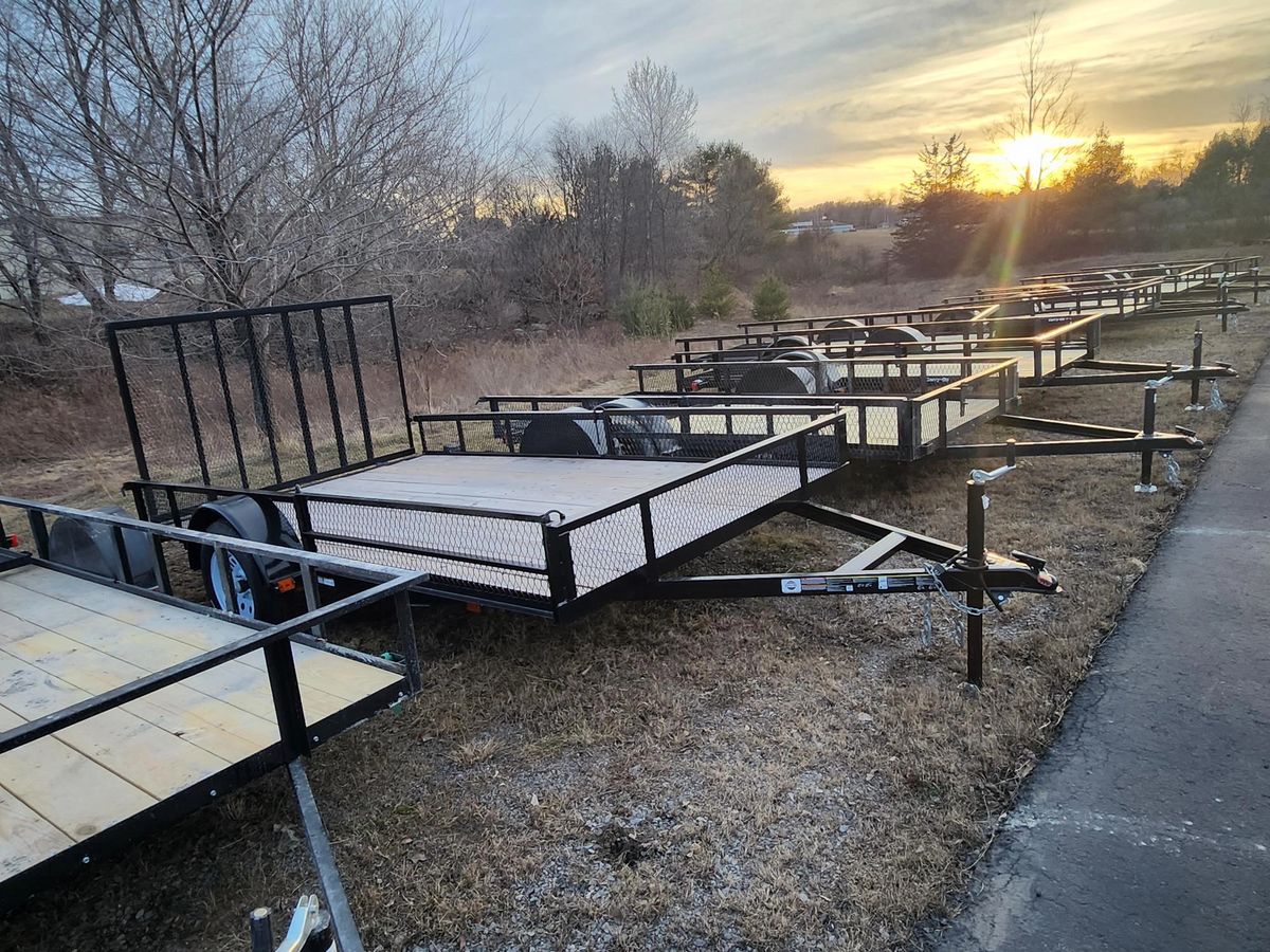 6X12 Utility Trailer removable side ramps and end gate