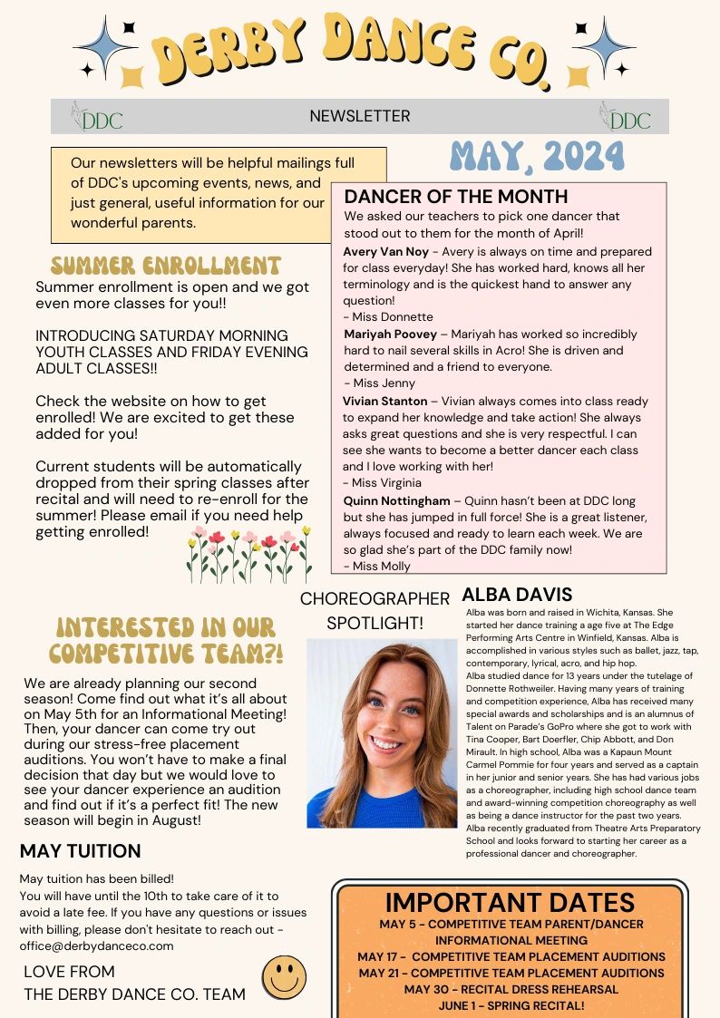 May 2024 Newsletter!