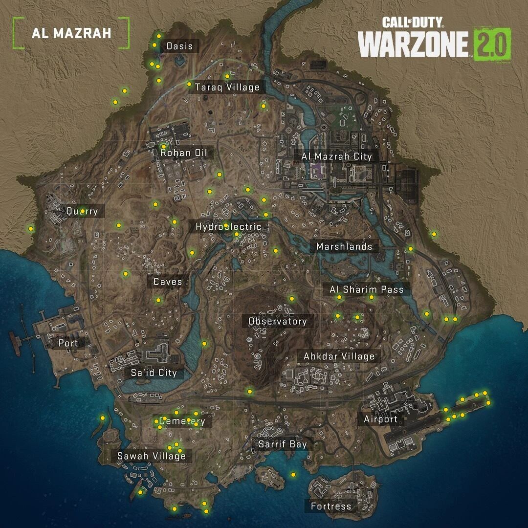 COD MW2 Warzone Map [Hidden cache locations HD Map]