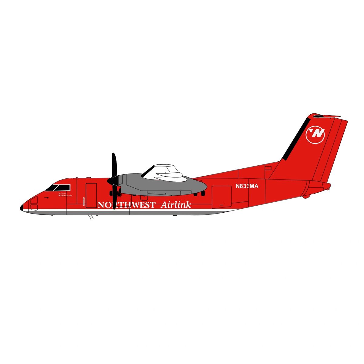 1:400 Northwest Airlink (Mesaba) Dash 8 Q100 N833MA