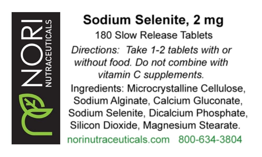 Sodium Selenite, 2 mg, 180 Slow Release Tablets