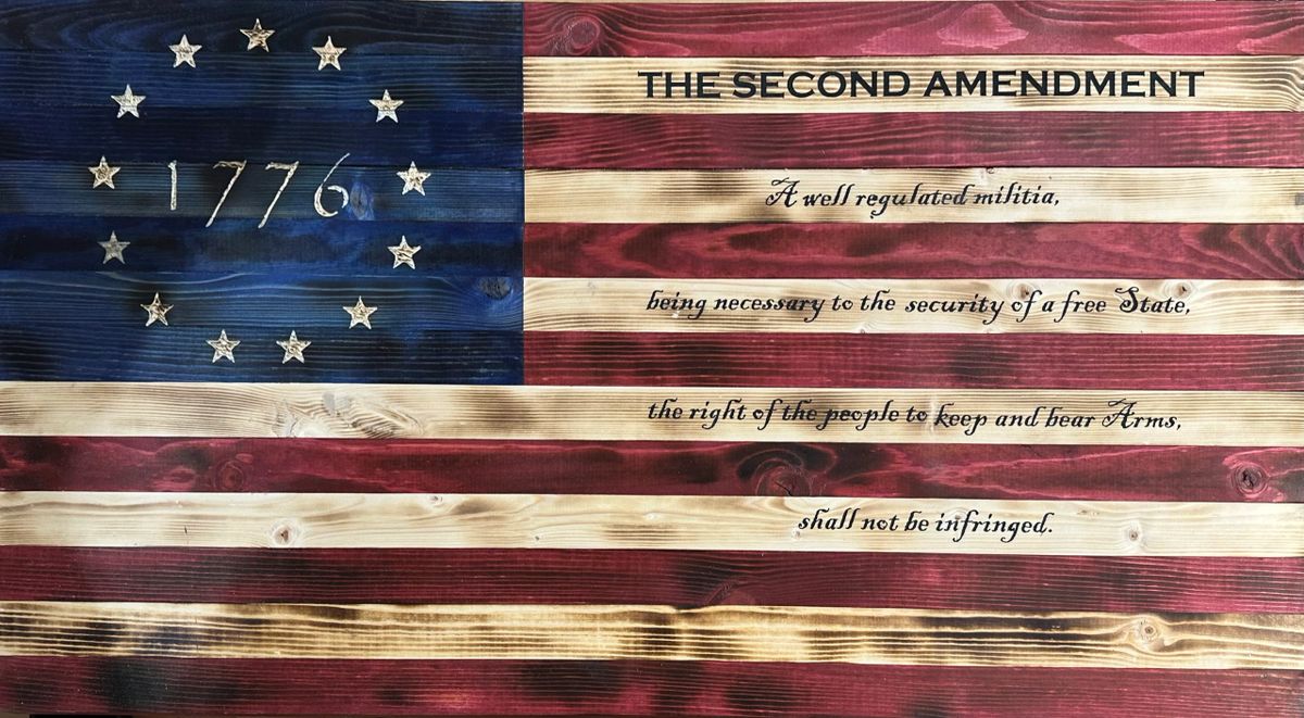 Second Amendment Wooden Wall Flag – Handcrafted, Distressed Wood with ...