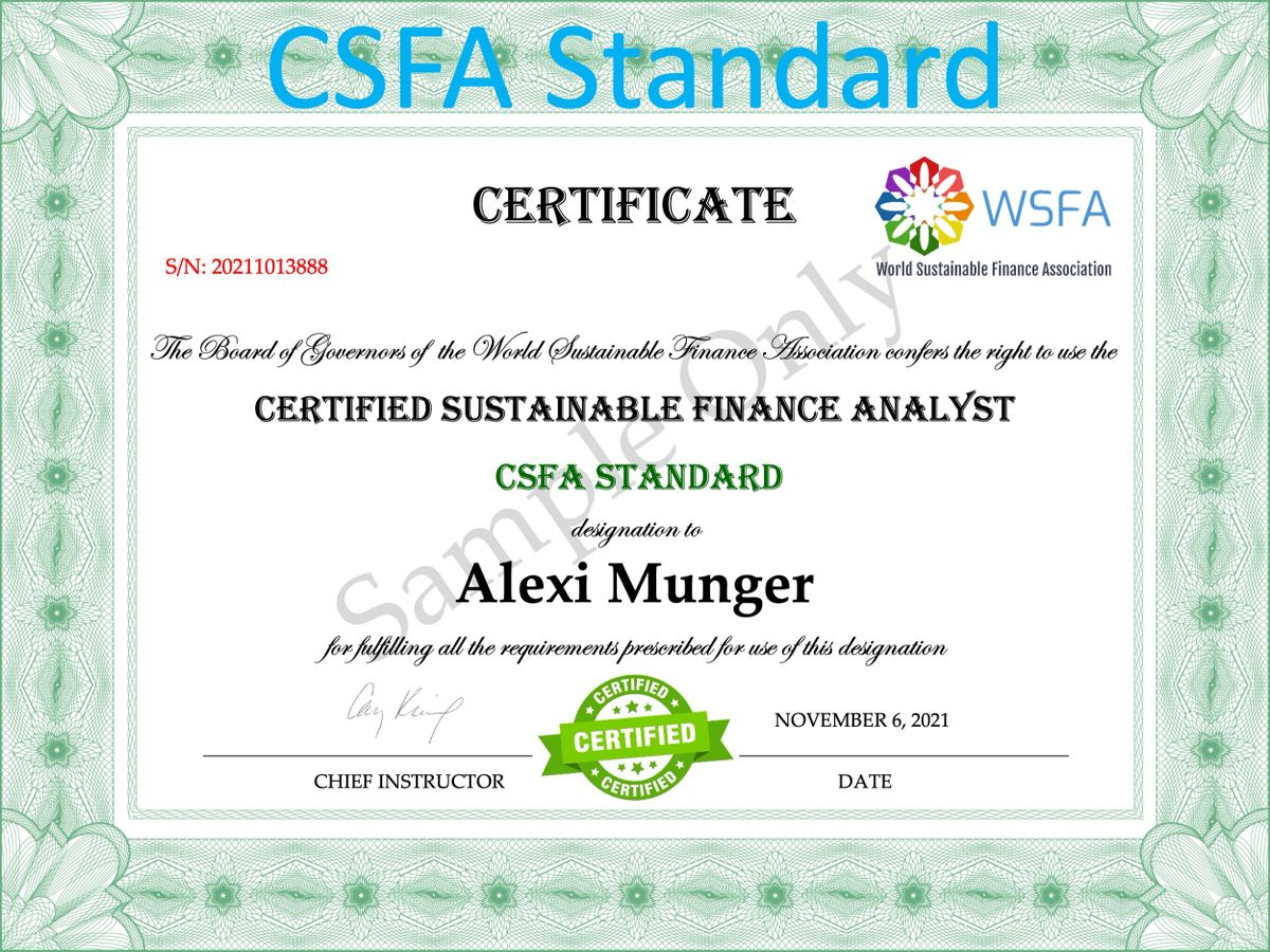 2024 CSFA™ Training Class - Live Class