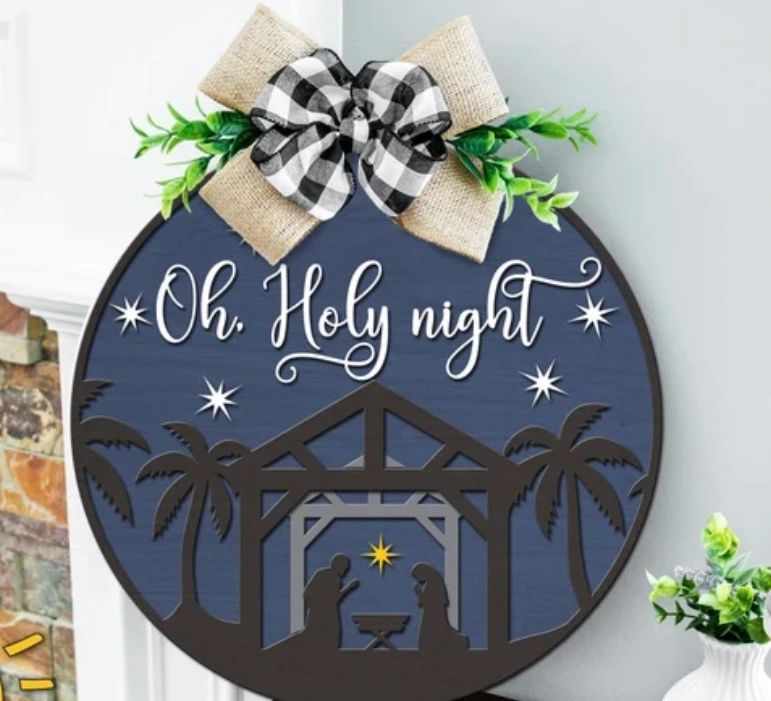 Oh Holy night wooden sign