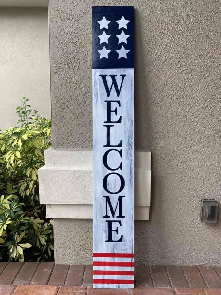 Patriotic porch sign