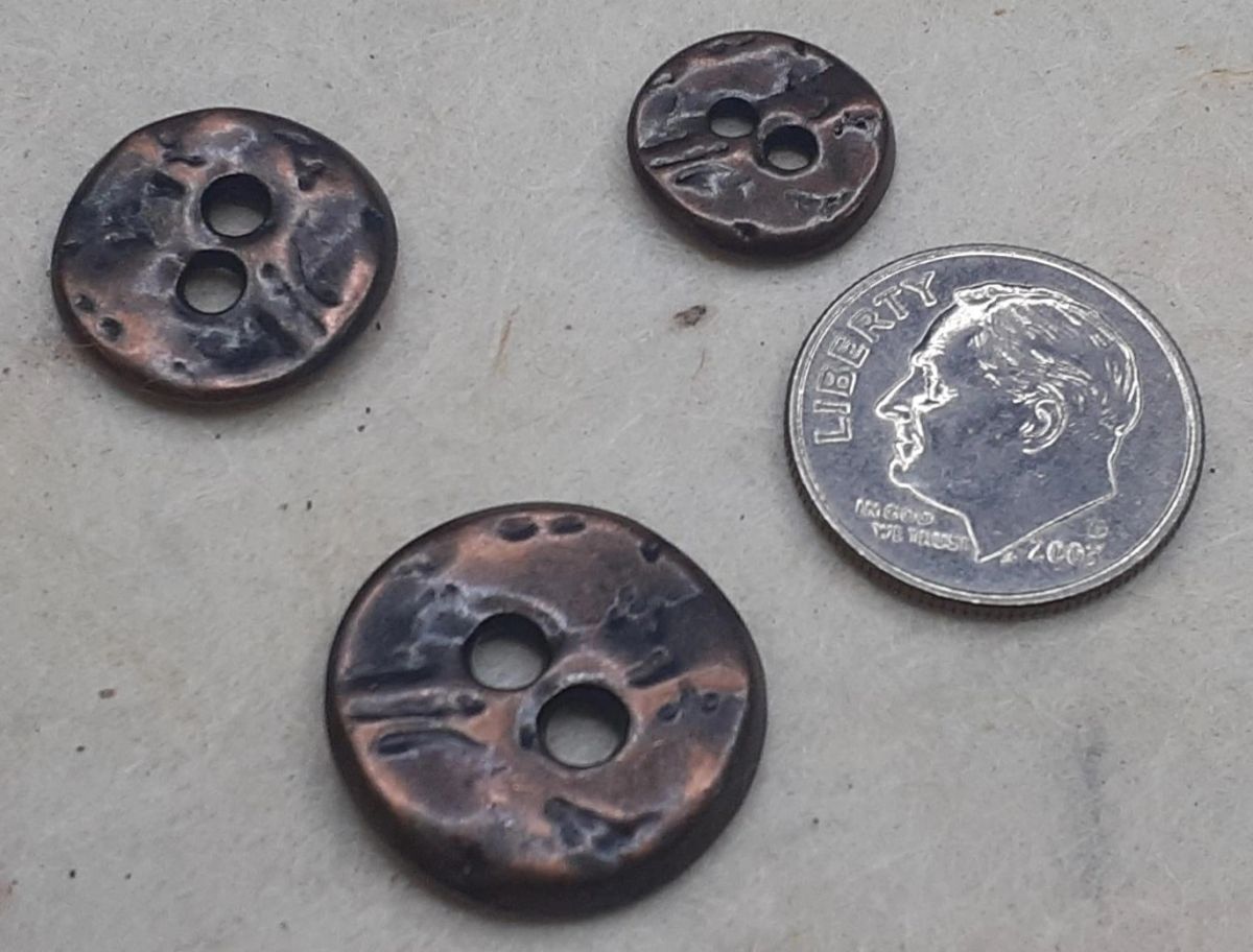 2-HOLE BUTTONS ANTIQUE COPPER