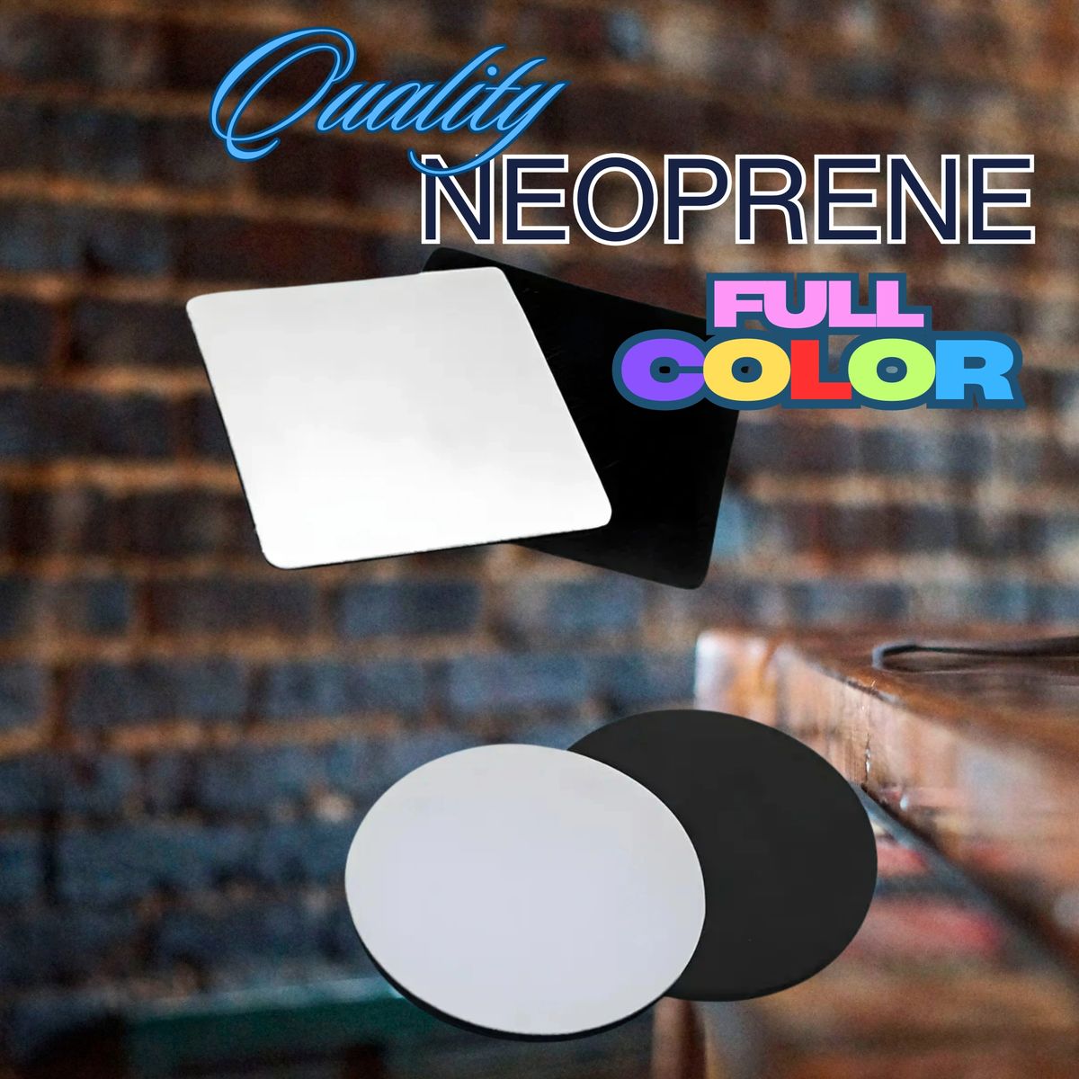 33745 Custom Neoprene Coasters Round & Square 4"