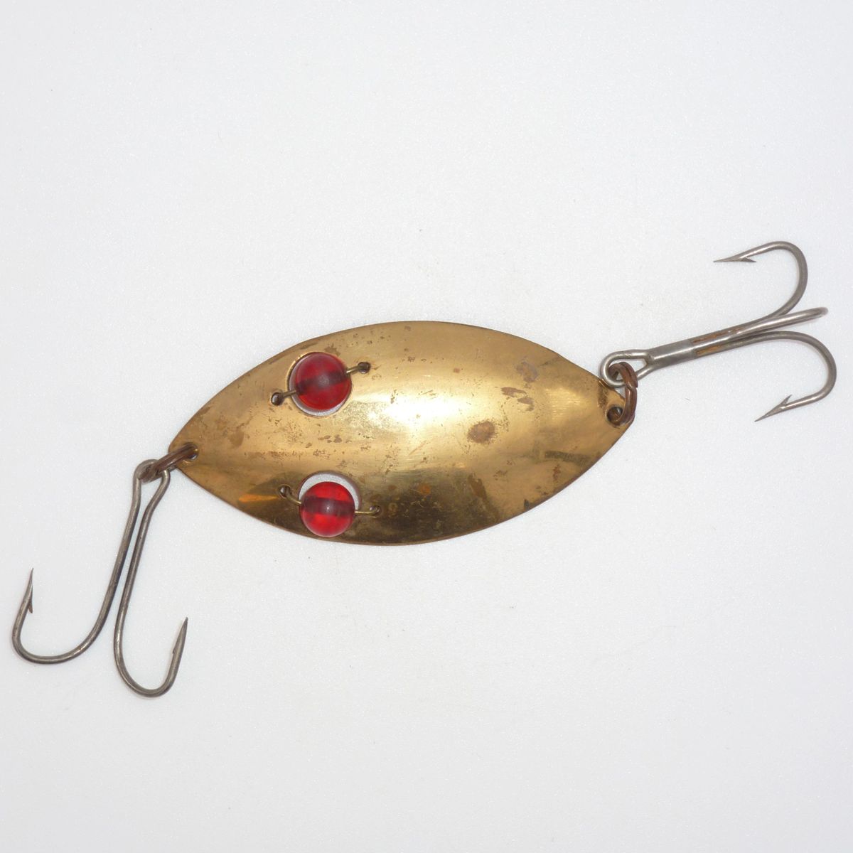 Early Gold-Plated Hofschneider Red Eye Wiggler with Round Glass Eye