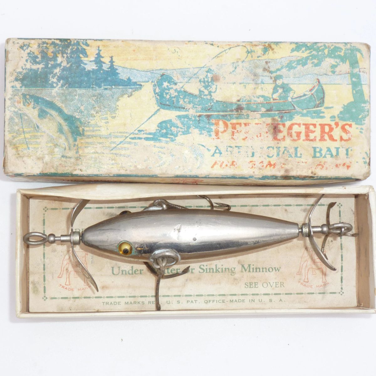 Nice Pflueger Metalized Three-Hook Underwater Minnow in Correct Blue ...
