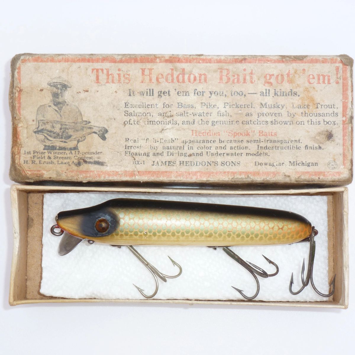 Shiner Scale Heddon Vamp with Two-Piece Hardware in Box