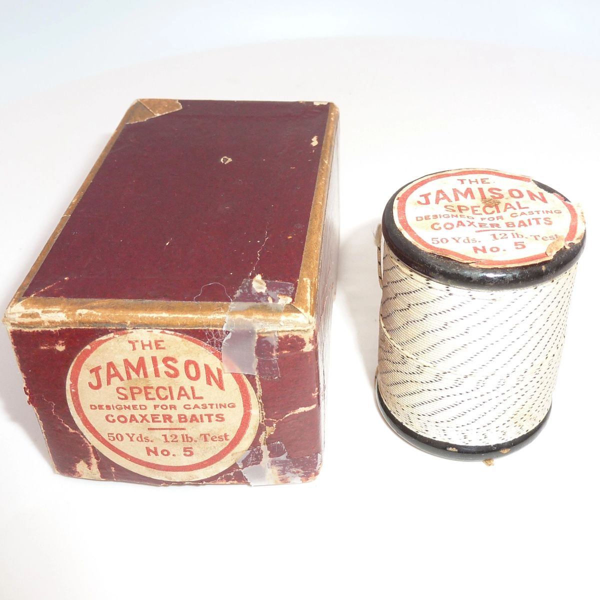 Scarce, Circa-1920, Full Spool of Jamison Special No. 5 Casting Line in Box