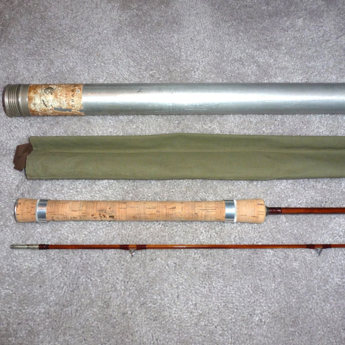 Early & Important Bakelite-Impregnated Orvis Split Bamboo Spinning Rod