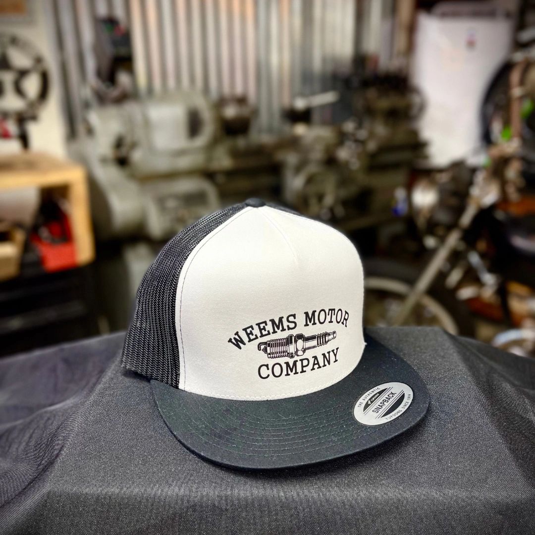 White Spark Plug Trucker Hat