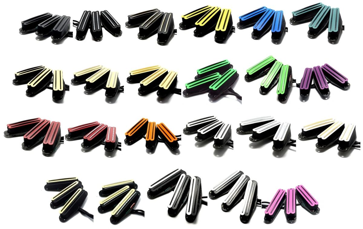 Duo Rails SSS Style Set Ft. Black Dual Rail Styling, 3qty Strat Sized ...