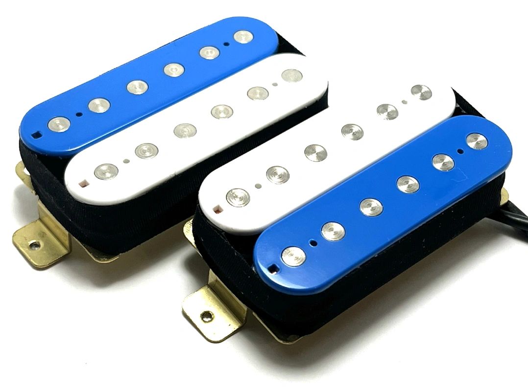 Blue White Zebra Screamers, Bridge + Neck Humbucker Pickups ~ Set Style #1