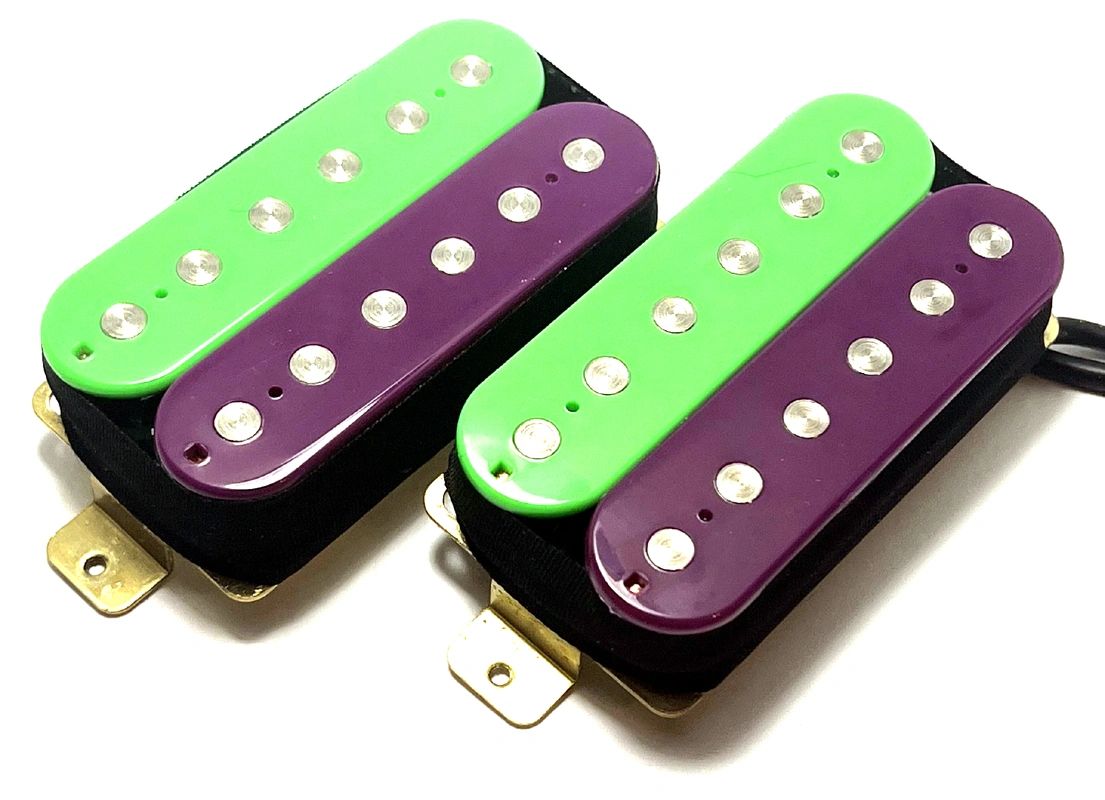 Purple Green Zebra Screamers, Bridge + Neck Humbucker Pickups ~ Set ...