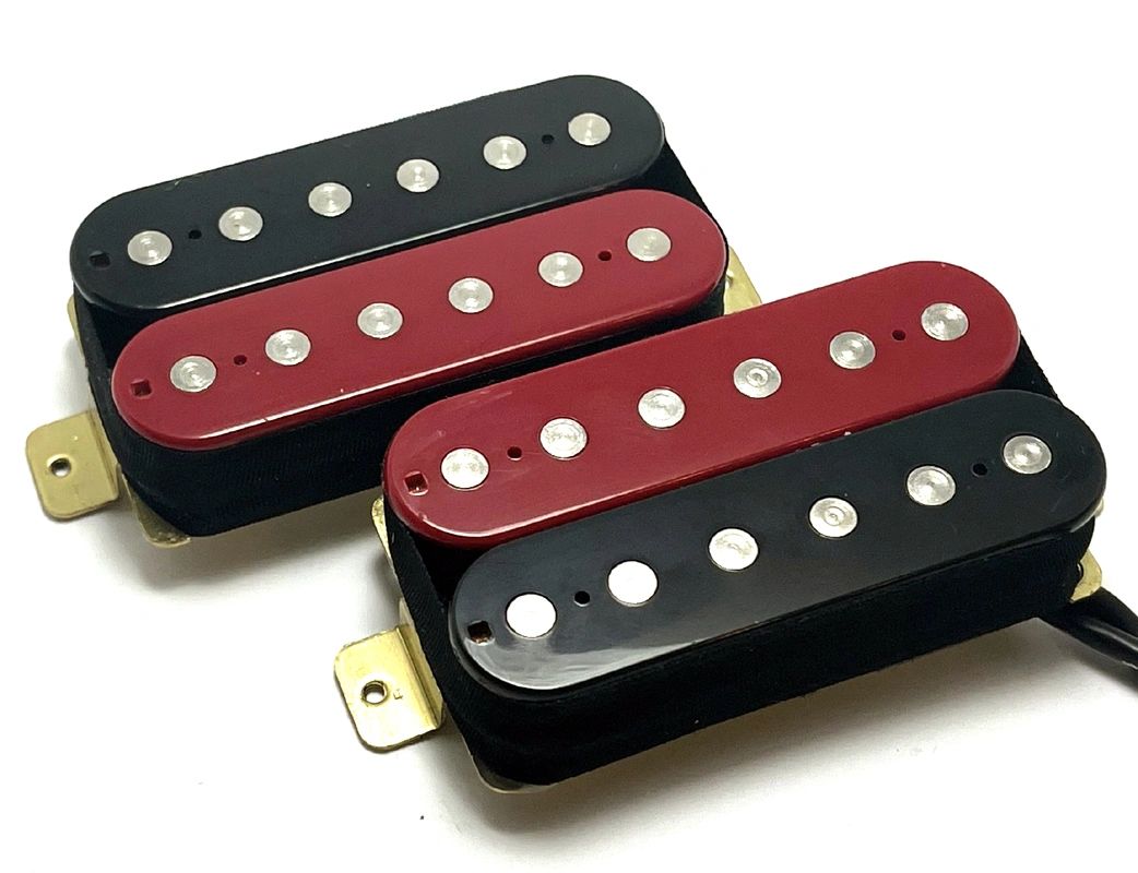 Red Black Zebra Screamers, Bridge + Neck Humbucker Pickups ~ Set Style #1