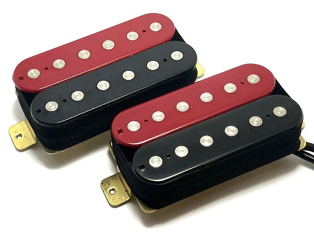 Red Black Zebra Screamers, Bridge + Neck Humbucker Pickups ~ Set Style #3