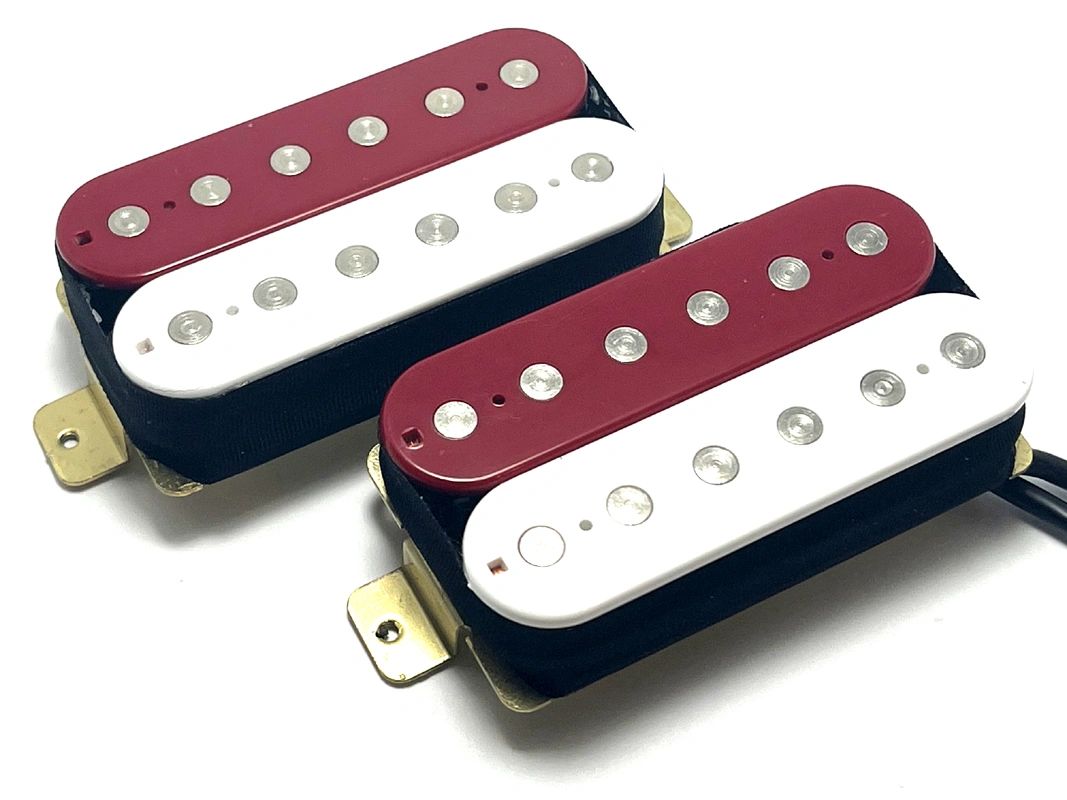 Red White Zebra Screamers, Bridge + Neck Humbucker Pickups ~ Set Style #3