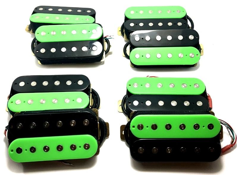 Zebra Green Black Screamers Humbucker Pickup Set ~ Choice of Zebra HH ...