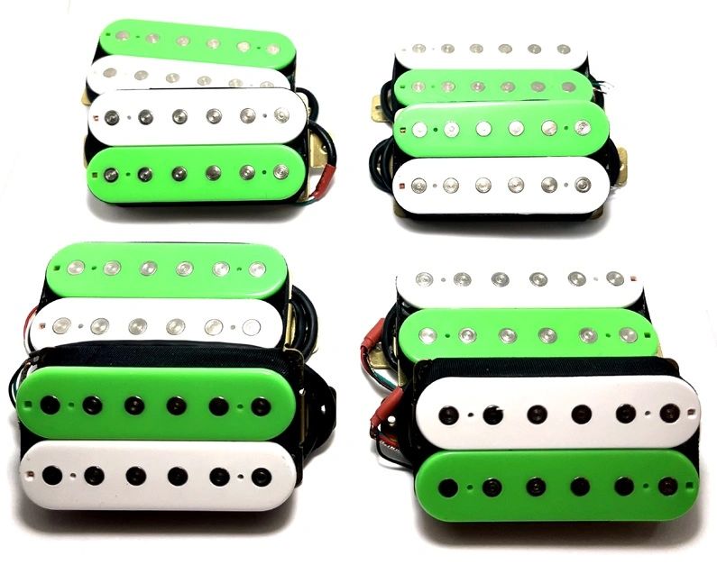 Zebra White Green Screamers Humbucker Pickup Set ~ Choice of Zebra HH ...