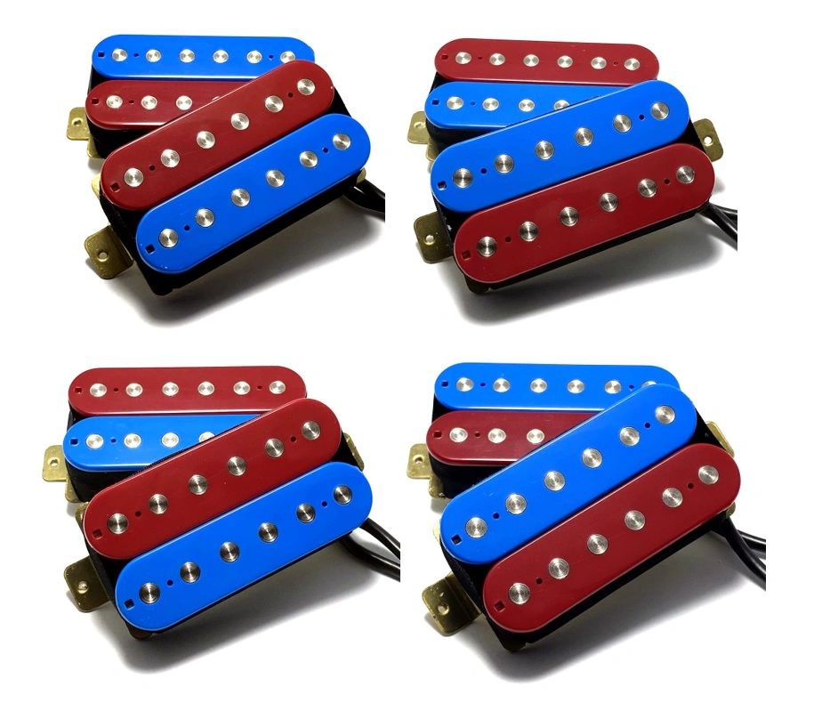 Zebra Blue Red Screamers Humbucker Pickup Set ~ Choice of Zebra HH Set ...